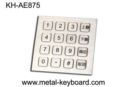 China Ruggedized 16 Keys Stainless Steel Keypad Numeric with Top panel mounting for sale