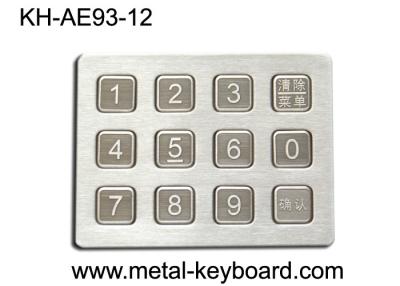 China Rugged Stainless Steel Numeric Industrial Keypad in 3 x 4 Matrix 12 Keys for sale