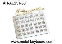 China Custom Industrial Kiosk Stainless Steel Keyboard with 33 Keys for sale