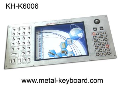 China Customizable Industrial Metal Keyboard Built in 30 buttons and 19mm trackball for sale