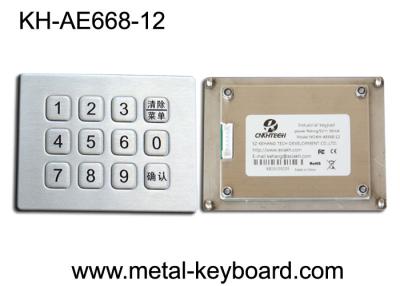 China Stainless Steel Metal Keypad in 3x4 Matrix 12 Keys , Vandal Proof Keypad for sale