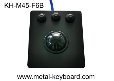 China Metal Panel Industrial Black Trackball Mouse With 3 Waterproof Buttons for sale