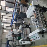 China High Speed Automatical Paper Gluing Machine With Feeder For Rigid Box Production Automatic Box Gluing Machine for sale