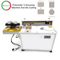 China Pneumatic Semi-Auto V Grooving Machine with 700mm Workable Width, 0.05mm Grooving Accuracy, and 80-135° Adjustable Angle for sale