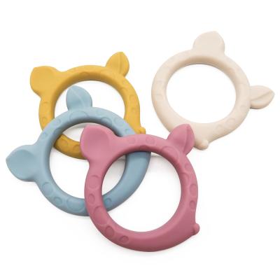 China Wooden Ring Chew Set Silicone Baby Teether From Toy Custom Manufacturer Rainbow Wholesale Soft Silicone Teething Toys for sale