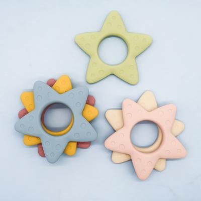 China Baby Teethers Ring Food Grade Baby Silicone Teether 2022 Soft Teething Toy Modern Custom Design Newborn New for sale