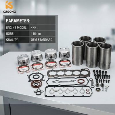 China 4HK1 Engine Overhaul Rebuild Kit with Piston Liner Gasket Set for Hitachi ZX200-3 ZX240-3 Excavator for sale