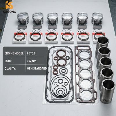 China 6BT 5.9 Engine Rebuild Kit Overhaul Gasket Set with Piston Ring for Komatsu PC200-6 Hyundai R210-5 Excavator for sale