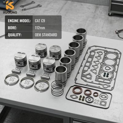 China C9 Engine Overhaul Kit Steel Top Piston Liner Rebuild Set for CAT 330D 336D Excavator for sale