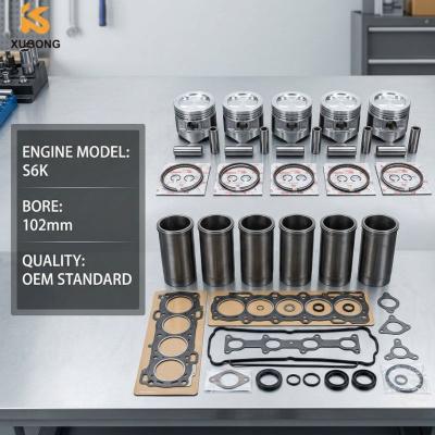 China S6K Engine Overhaul Rebuild Kit 3066 Piston Ring Liner Set for CAT 320C Excavator for sale