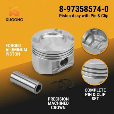 China Isuzu 4BG1 6BG1T Engine Piston Assembly 8-97358574-0 Kit Pin Circlip for Hitachi ZX110 ZX200 Excavator for sale