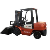 China 3 Ton Used Diesel Forklift With Hydraulic Tipping Bucket For Loading Unloading Loose Materials for sale