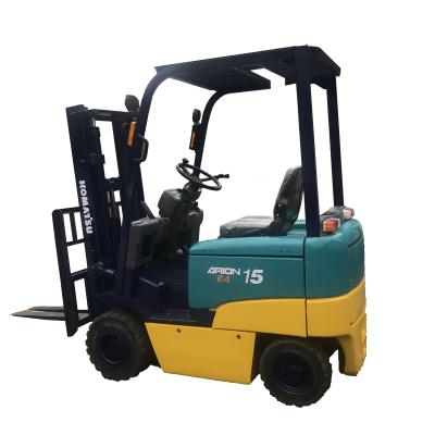China Komatsu 1.5 Ton Used Electric Forklift Yellow and Green for Industrial Material Handling for sale
