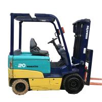 China Used Komatsu 2-Ton Electric Forklift Dual-Color Yellow and Green 4m Height Material Transport worldwide Delivery for sale