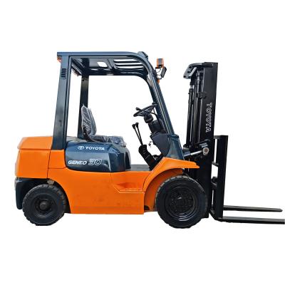 China Used 3-Ton Toyota 7F Manual Forklift with Center Cylinder and Orange Paint, Offering a Compact and Reliable Solution for Material Handling in Limited Spaces for sale
