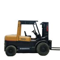 China Used Yellow TCM 5-Ton Diesel Forklift with Container Mast and Advanced Hydraulic System for Efficient Stacking for sale