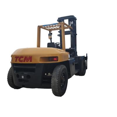 China Smooth-Operating TCM 10-Ton Diesel Forklift in Yellow, Designed for 4-Meter Reach in Open-Area Warehouses for sale