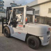 China Used TCM 5 Ton Diesel Forklift in White – A Compact and Efficient Machine for Material Transport for sale