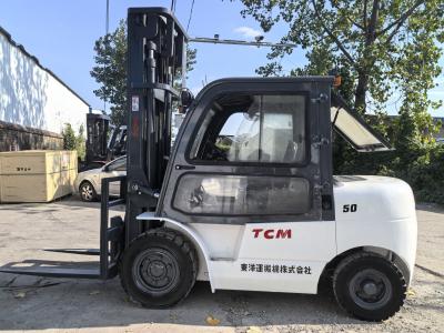 China Used Japan Original TCM 50 5Tons 3Meters Diesel Forklift with Driving Cabin Air Conditioner for sale