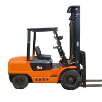 China Used Hangzhou H35 3.5-Ton Diesel Forklift in Orange 6-Meter Lift Three-stage Mast with Center Cylinder for Factories and Logistics Centers for sale