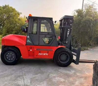 China Used Heli 10 Ton Forklift Lsuzu Engine  TCM Fd100 Forklift Japanese Engine Cheap Toyota Mitsubishi Forklift 10t With Cab for sale
