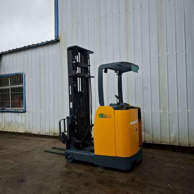 China Used Komatsu Fork 1.5ton 2ton Electric Forklift Double Reach Deep Electric Reach Truck Double Deep Stand Up for sale