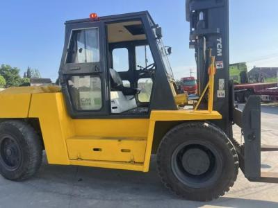 China Used TCM 10T Forklift Original ISUZU Engine From Japan With 3T 5T 10T 20T Models Featuring With Closed Cab for sale
