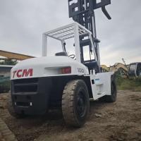 China Well Maintained Second Hand TCM FD100 Forklift With Fork Positioner Raise 3m Original Tcm 10 Ton Used Diesel Forklift For Sale for sale