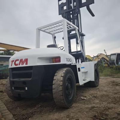China Well Maintained Second Hand TCM FD100 Forklift With Fork Positioner Raise 3m Original Tcm 10 Ton Used Diesel Forklift For Sale for sale