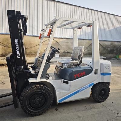 China Used TCM 30 Forklift 3 Ton Diesel Engine High Efficiency Side Shift Middle Cylinder 2023 Model Hot Sale for sale