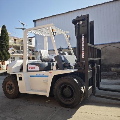 China Japan TCM FD70 7Tons 3 Meters Diesel Forklift with Original Isuzu Engine with Perfect Working Condition for sale