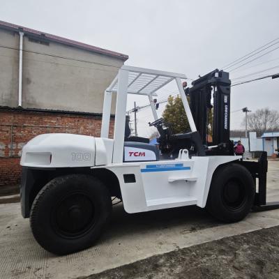 China Used Japan TCM FD 100 10Tons 3Meters Diesel Forklift for sale