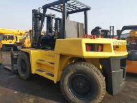 China 10T Komatsu FD100 Used Diesel Forklift Truck 10000kg Lifting for sale