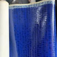 China Woven Faux Crocodile Skin Fabric 2.5mm Thickness Abrasion Resistant PU Leather for Bags Shoes for sale