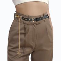 China Nickel Free Women's Trendy PU Leather Belt 42 Inches Multilayer Waist Chain for sale