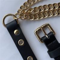 China Nickel Free Women's Trendy PU Leather Belt 42 Inches Multilayer Waist Chain for sale
