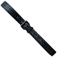 China 7 Pin Buckle Knitted Leather Belt for Women Skinny 1.25 Inch Width 43-57 Inch Long for sale