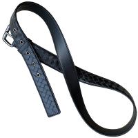 China 7 Pin Buckle Knitted Leather Belt for Women Skinny 1.25 Inch Width 43-57 Inch Long for sale