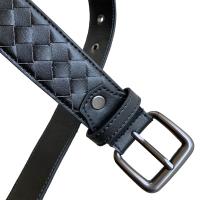 China 7 Pin Buckle Knitted Leather Belt for Women Skinny 1.25 Inch Width 43-57 Inch Long for sale