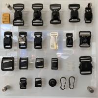 China 20-150g Plastic Buckle Clip Hook Adjuster Square Ring for Bag Luggage Outdoor Sports for sale
