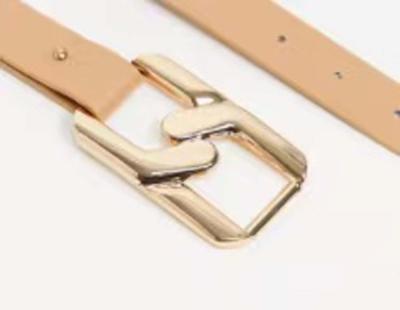China TGKELL Square Buckle Belt Women Adjustable 15mm-30mm Zinc Alloy Anti Brass Gold Rose for sale