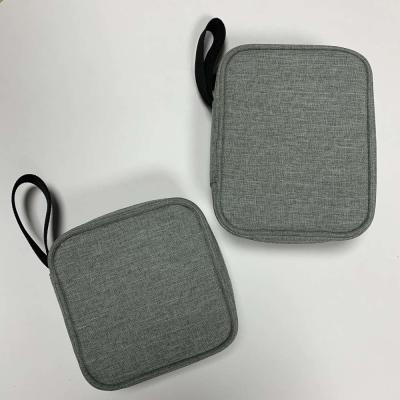 China Artificial Canvas Power Cord Bag 13x13x5cm Nylon Lining 0.1kg for sale