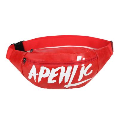China PU PVC Running Sports Bag 28x15x15cm 0.2kg Anti Theft Waist Pack for Travel for sale