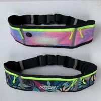China Florescence Sports Waist Bag PU/PVC 3 Zipper Pocket Running Belt for Travel for sale