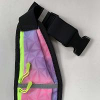 China Florescence Sports Waist Bag PU/PVC 3 Zipper Pocket Running Belt for Travel for sale