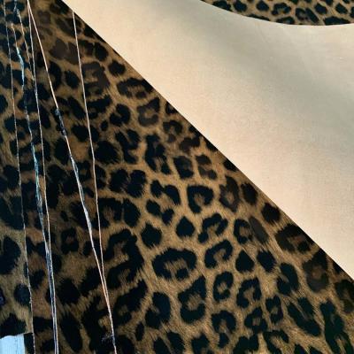 China Bovine Leopard Print Leather Fabric 1mm to 3mm Thickness for Shoes Bags Belts for sale