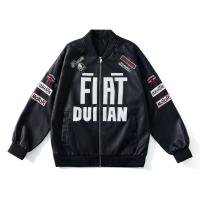 China Black Daily Smooth faux leather jacket wholesale Round Neck Long Sleeve Custom (YY-26350) for sale
