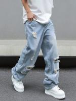 China Daily Casual Mid Waist wholesale skinny jeans mens Distressed Breathable Custom (KK2517) for sale