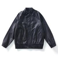 China Daily Ribbed Hem faux leather jacket wholesale Long Sleeve Autumn 2026 Custom (YY-J034) for sale