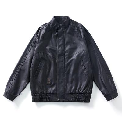 China Daily Ribbed Hem faux leather jacket wholesale Long Sleeve Autumn 2026 Custom (YY-J034) for sale